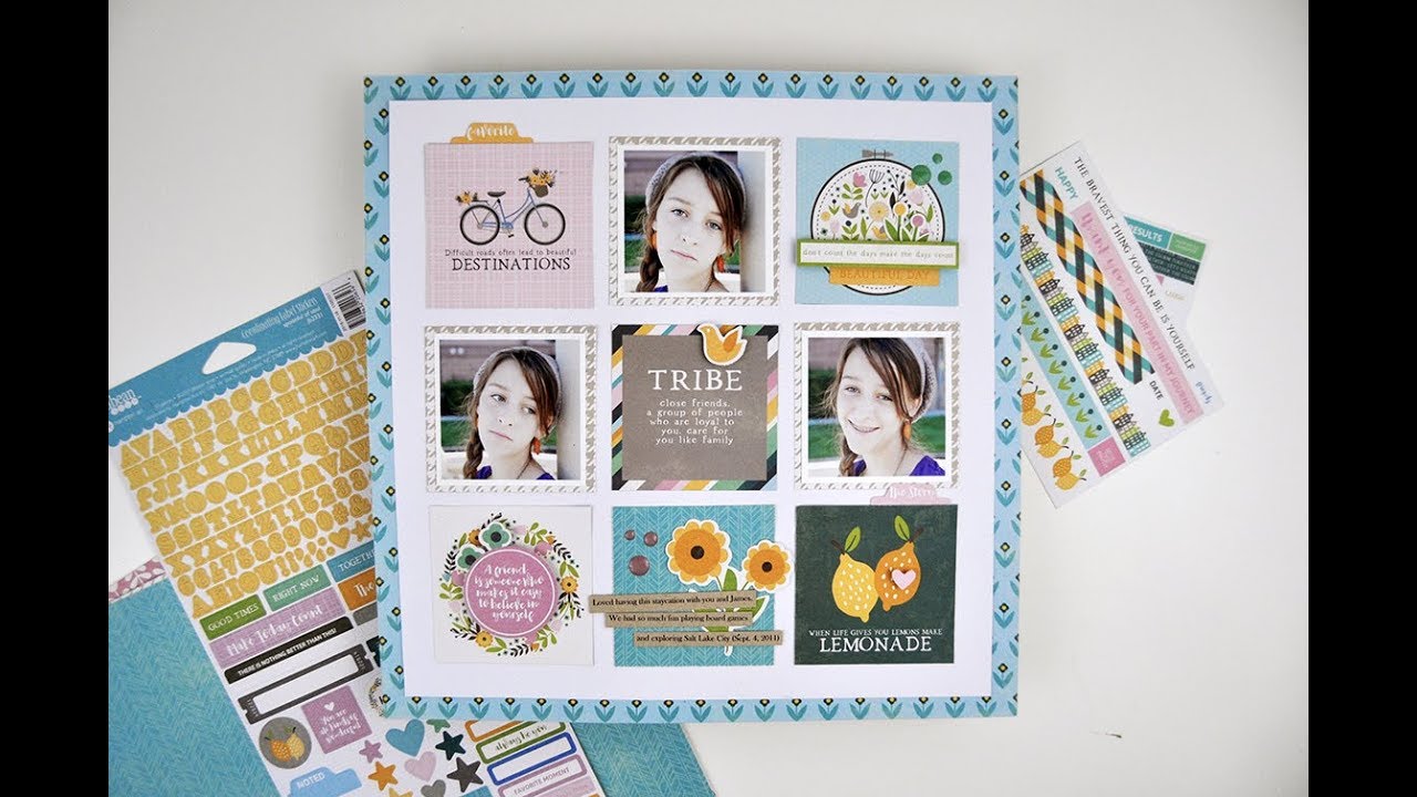 How to Scrapbook a Grid Design with Jillibean Soup - YouTube