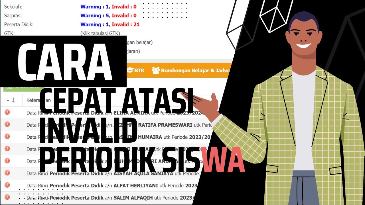 Cara Cepat Perbaiki Invalid Data Periodik Siswa Di Dapodik 2024 - YouTube