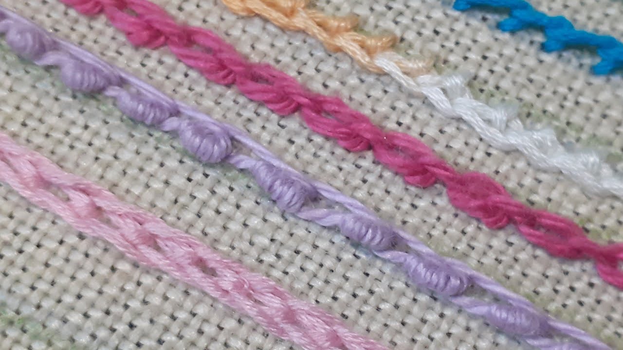 Hand embroidery | Five chain stitch variations | Hand embroidery ...
