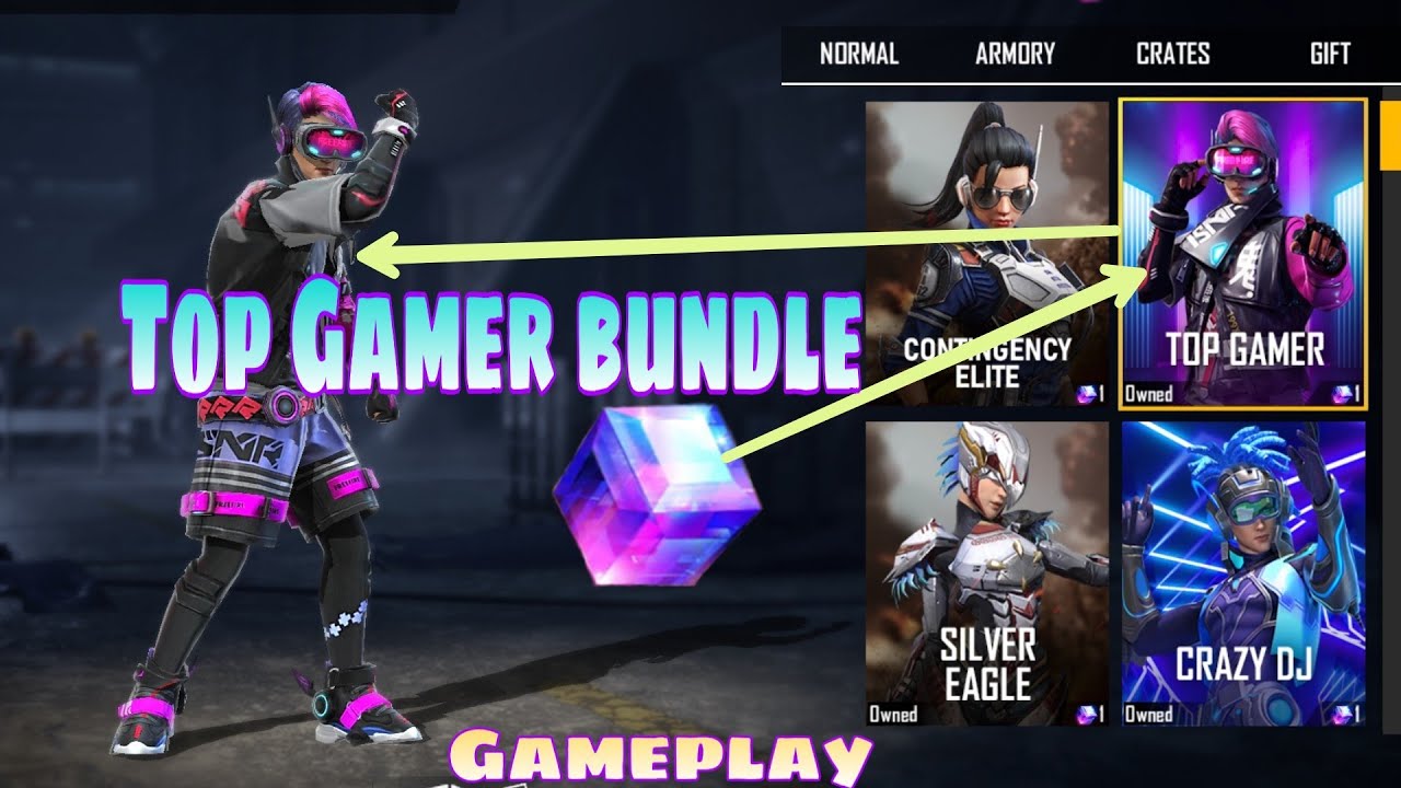 TOP GAMER BUNDLE Full Review With Gameplay | FREE FIRE NEW UPDATE | All ...