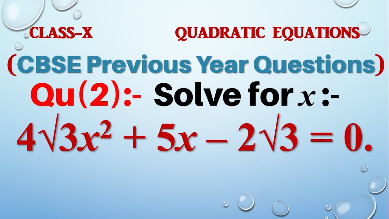 Q2 Solve The Equation For X 4 3x2 5x 2 3 0 YouTube