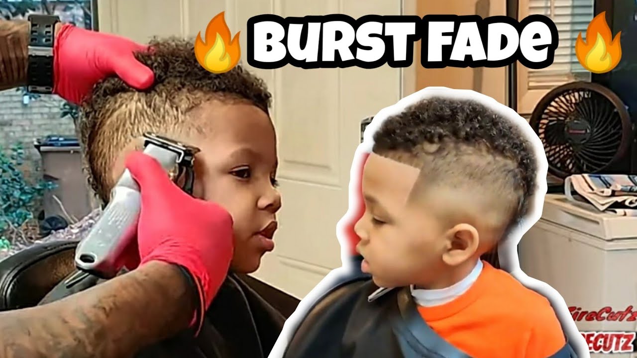 😱*MUST SEE*😱 How to Burst Fade Haircut Tutorial: Kids Burst/ Mohawk ...