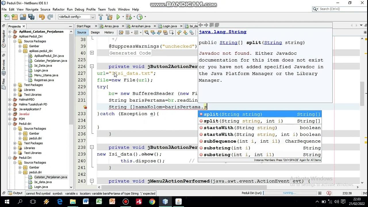 Coding di Form catatan perjalanan dengan menggunakan java Netbeans ...
