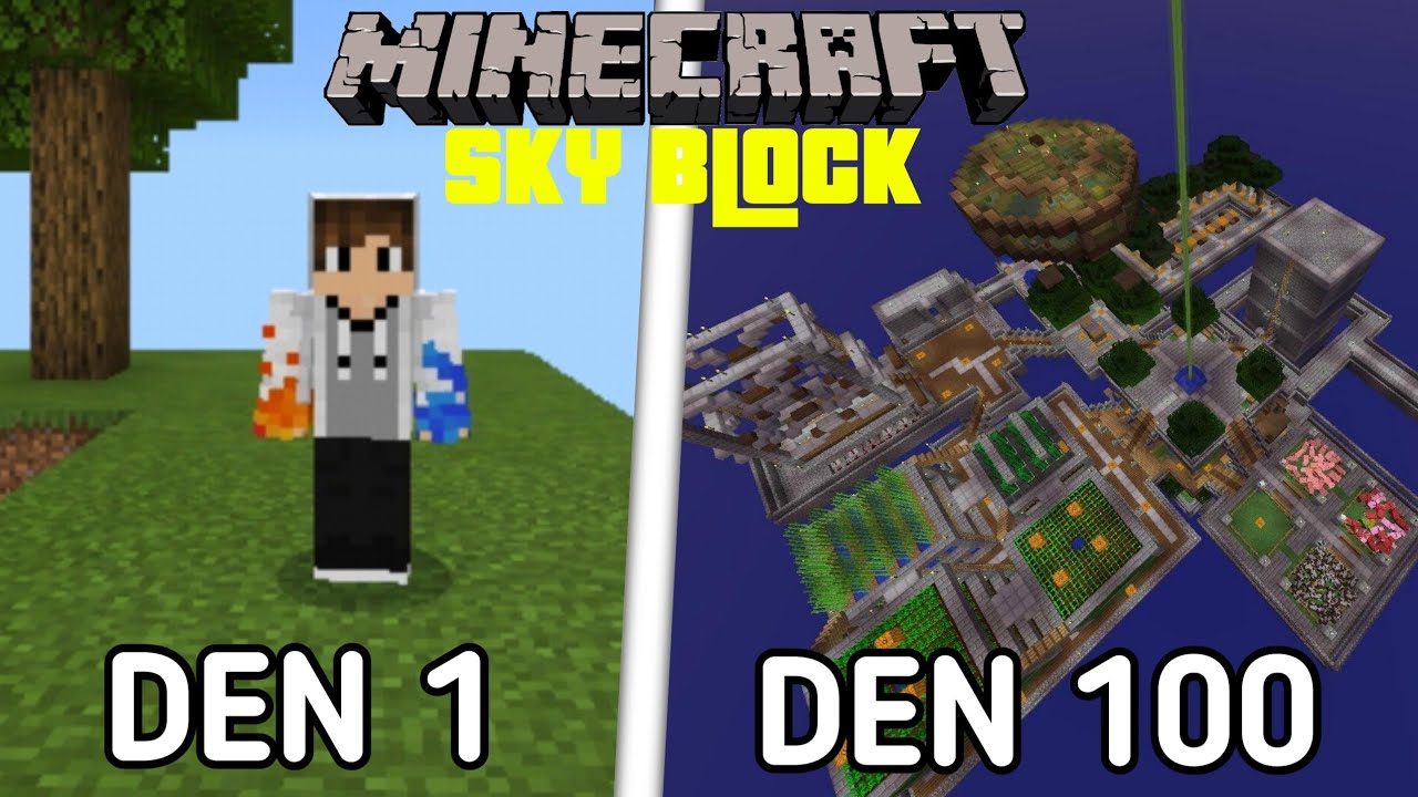 Přežil jsem 100 Dní v Minecraft SKYBLOCKU a tohle se stalo.... - YouTube