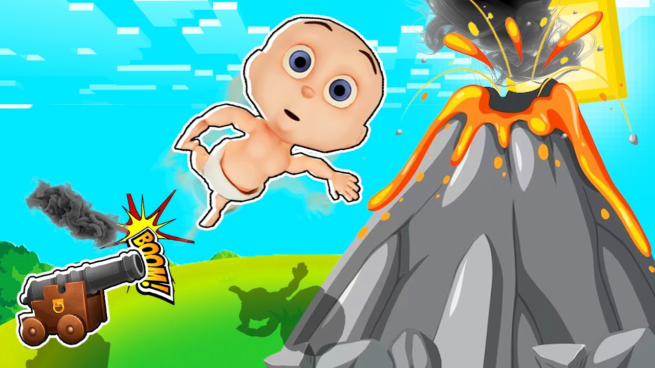 LANZAMOS un BEBÉ a un VOLCAN 🌋👶 en Launch The Baby! - YouTube