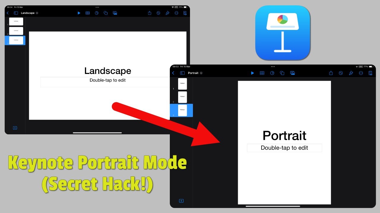 How to Switch iOS Keynote Slides to Portrait Mode - YouTube