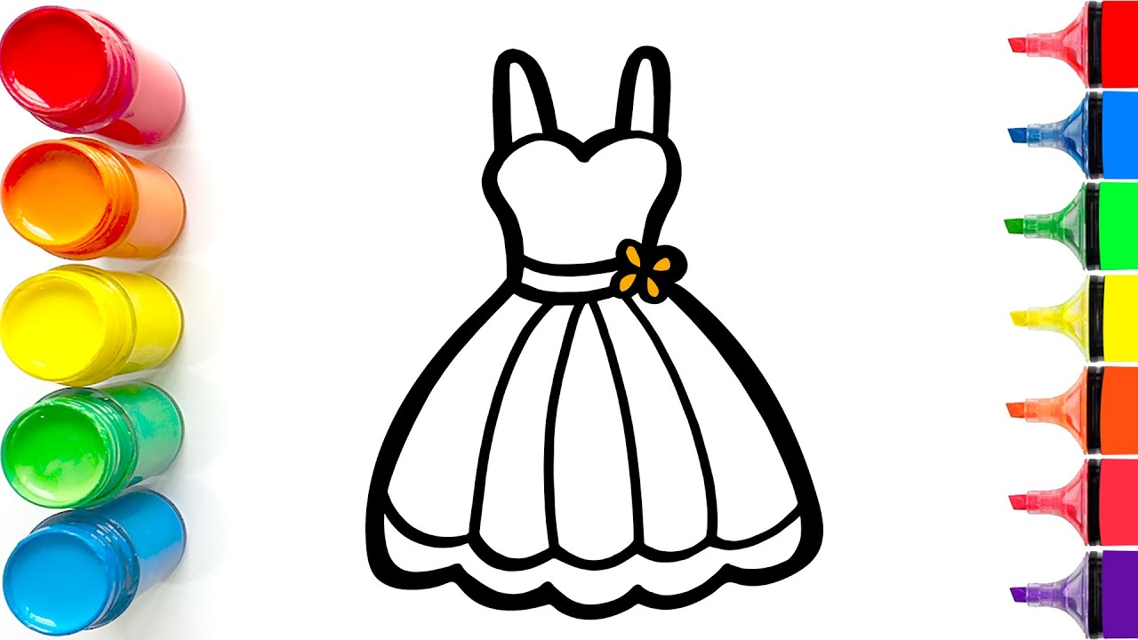 How to Draw a Colorful Everyday Dress | Easy Step by Step Tutorial 👗🌈 ...