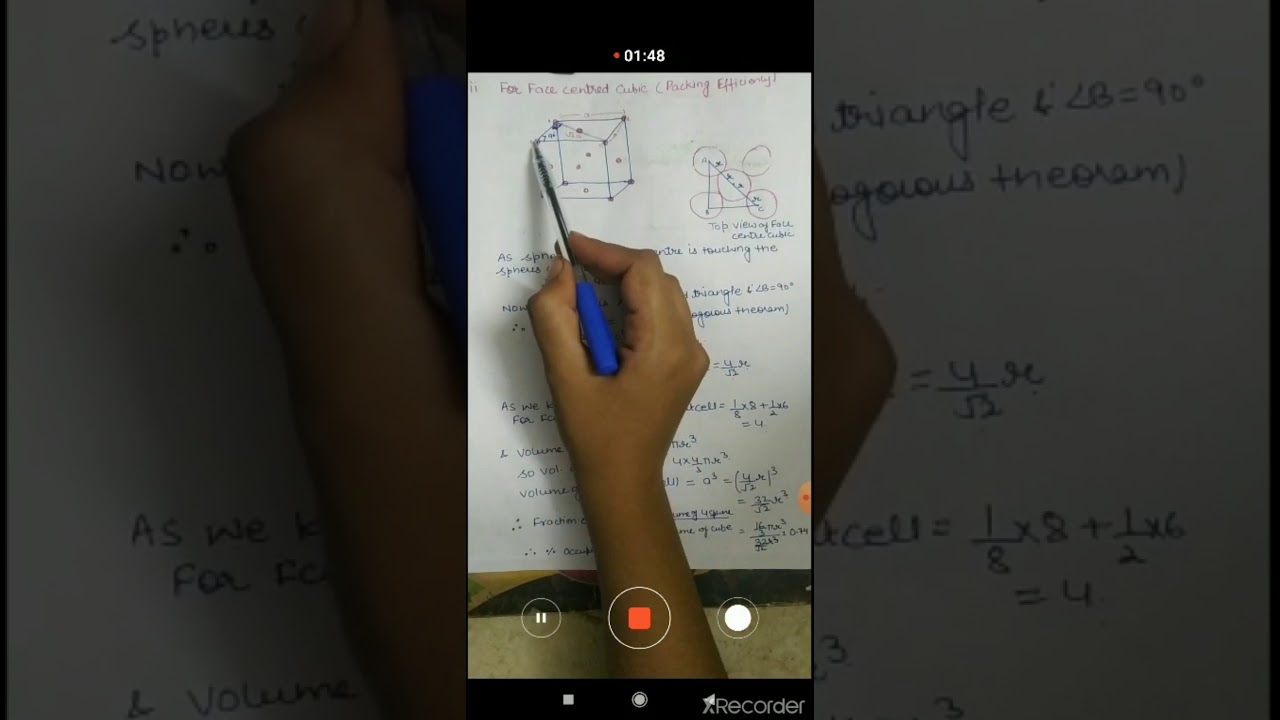 Packing efficiency of FCC - YouTube
