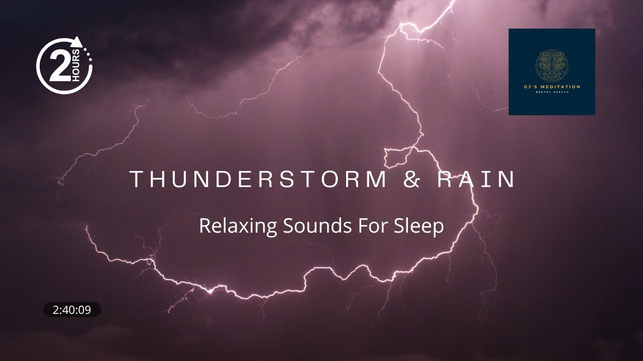 Thunder & Wind Sounds For Sleeping, Relaxing ~ Thunderstorm Rain Storm ...