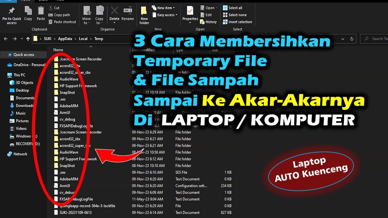 Cara Membersihkan Temporary File Atau FiIe Sampah Di Laptop / Komputer ...