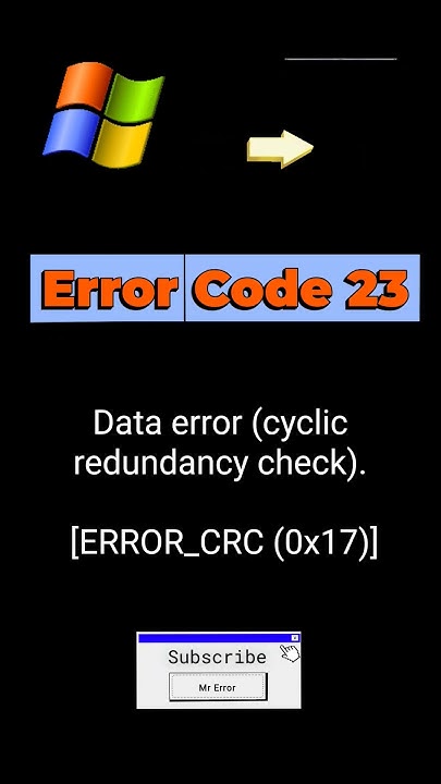 Windows System Error Code 23 Windows Windowserror Error Youtube