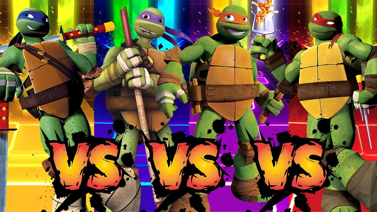 TMNT Battle - Leonardo vs Donatello vs Michelangelo vs Raphael - YouTube