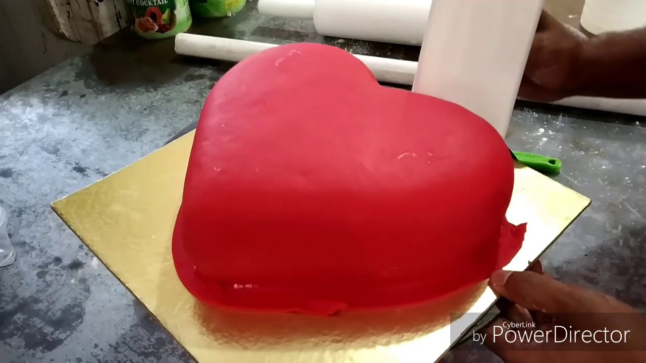 fondant heart shape cake| best heart shape cake - YouTube