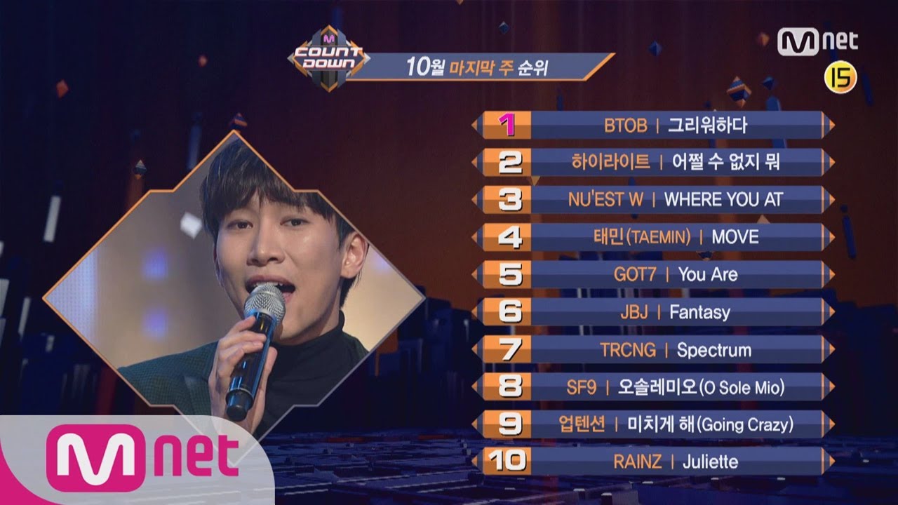 What are the TOP10 Songs in 4th week of October? M COUNTDOWN 171026 EP ...