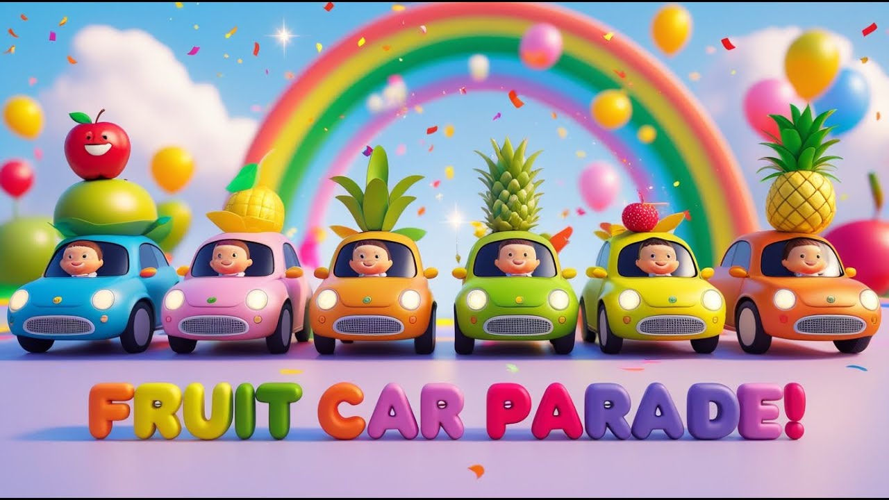 Fruit Car Parade! Learn Colors & Ride Through a Magical Day #FruitCars ...