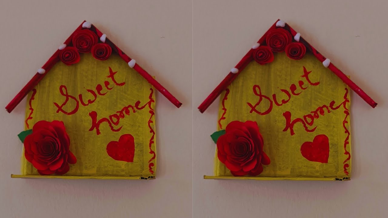 Sweet Home Wall Hanging Craft ideas/ Cardboard Wall Decor Craft/ Easy ...