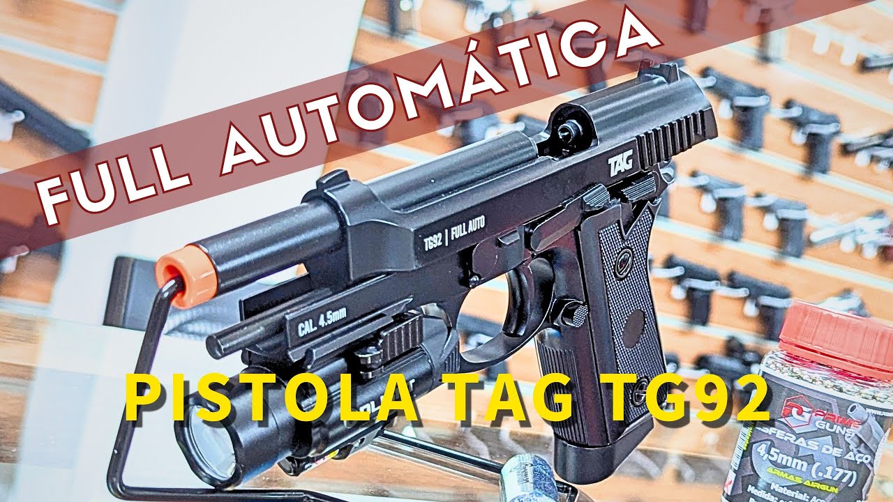 Pistola Airgun TAG TG92 Full Automática Blowback Co2 4,5mm - YouTube
