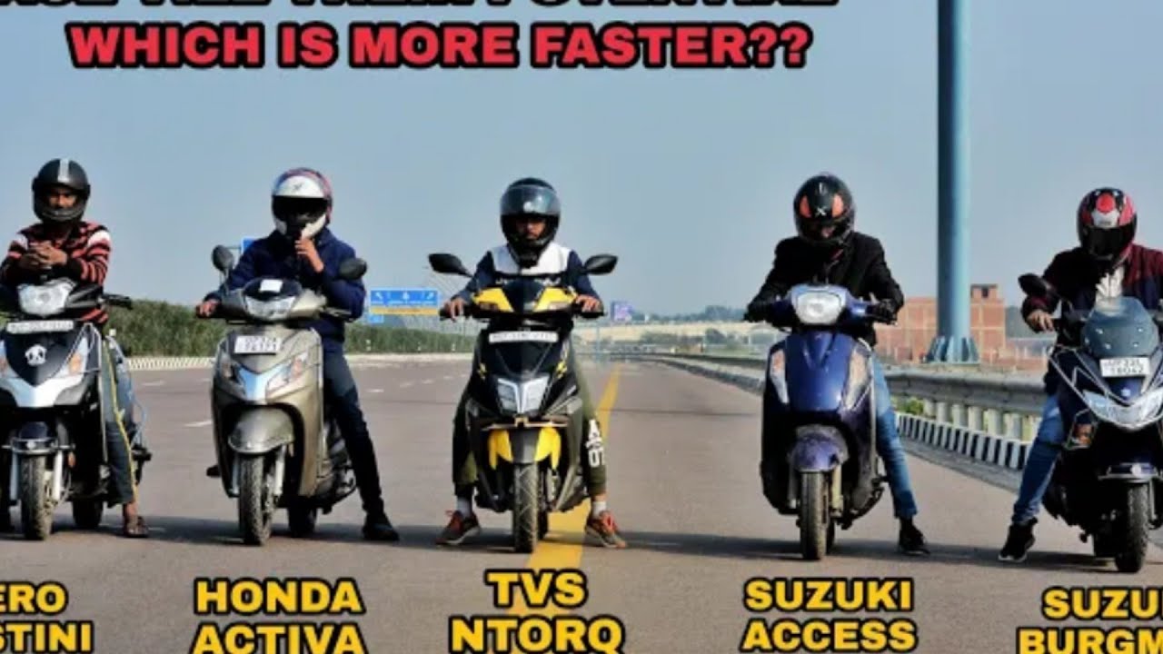 TVS Ntorq125 vs SUZUKI Burgman vs SUZUKI Access 125 vs HONDA Activa vs ...