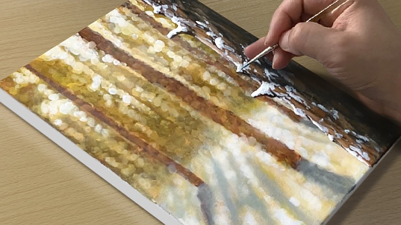 Winter Morning Painting / Acrylic Painting for Beginners - YouTube