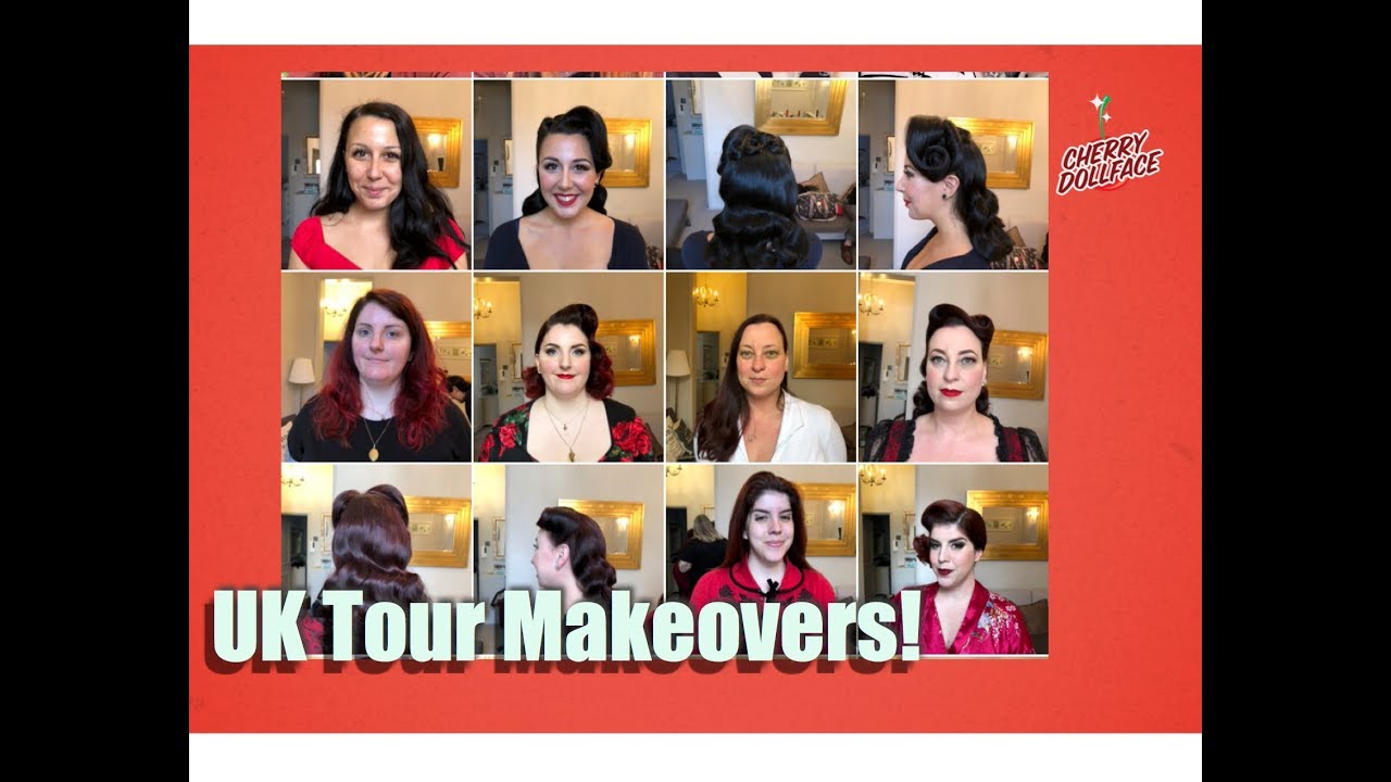 UK Tour Vintage Hair & Makeup Makeovers! by CHERRY DOLLFACE - YouTube