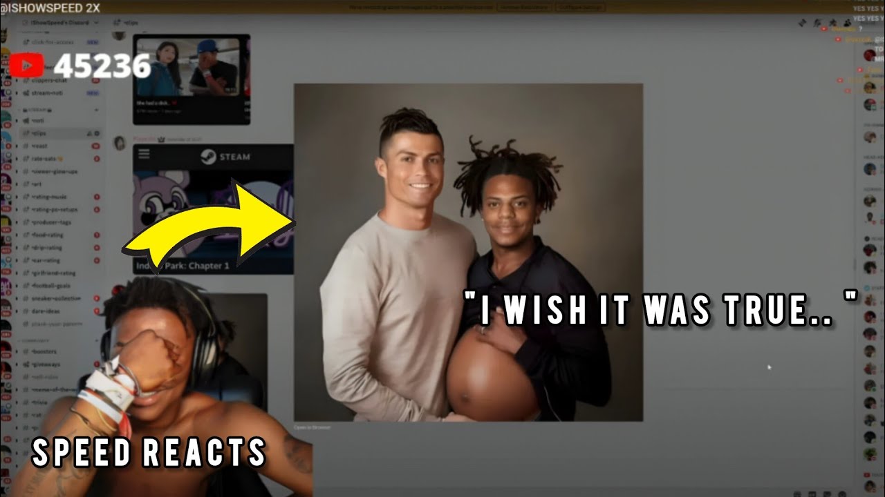 REACTION: @IShowSpeed Got pregnant with Ronaldo's Baby! "I wish it was ...