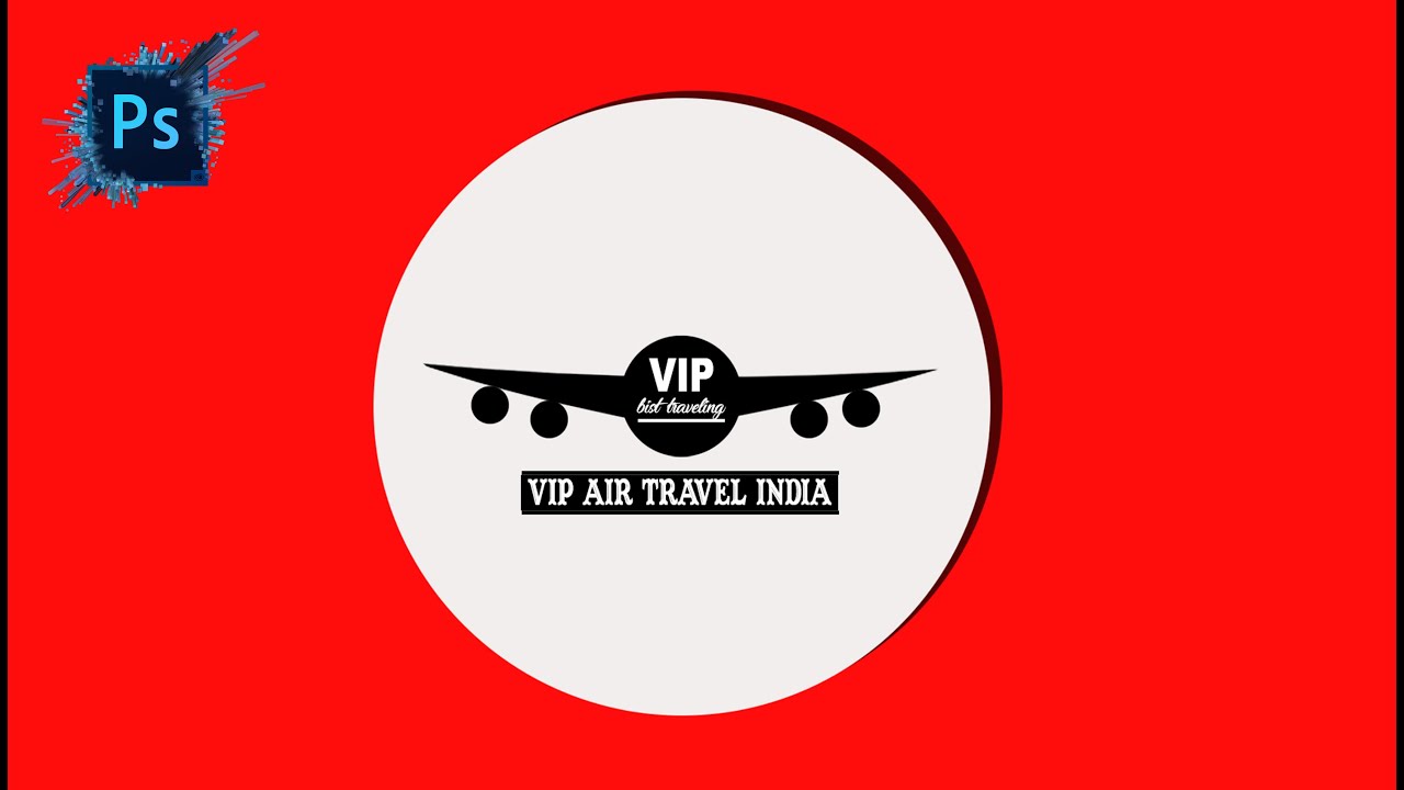 How to edit vip logo | air travels logo design in photoshop - YouTube