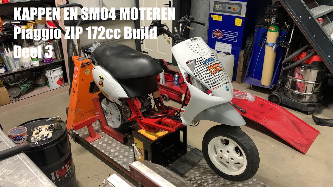 KAPPEN EN SM04 MOTEREN - Piaggio ZIP 172cc Build Deel 3 - YouTube