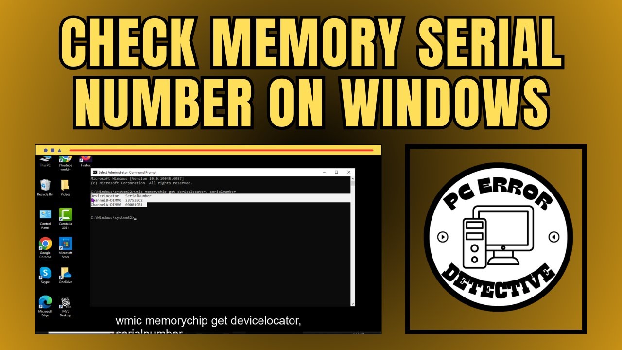 How to Check Memory Serial Number on Windows 10 - YouTube