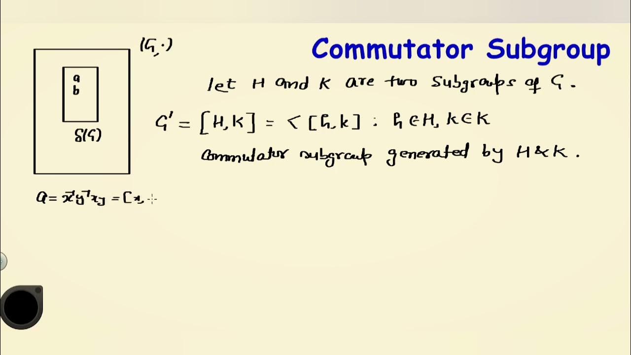 Commutator Subgroups || Drived Subgroup || Abstract Algebra - YouTube