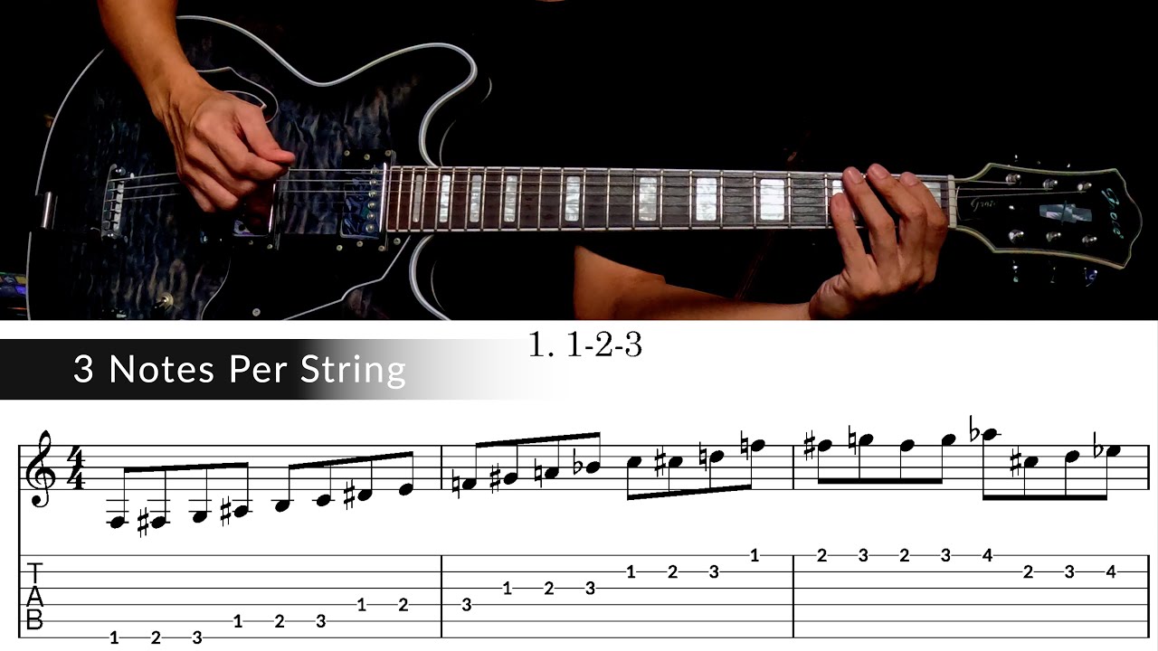3 Notes Per String 1-2-3 - YouTube