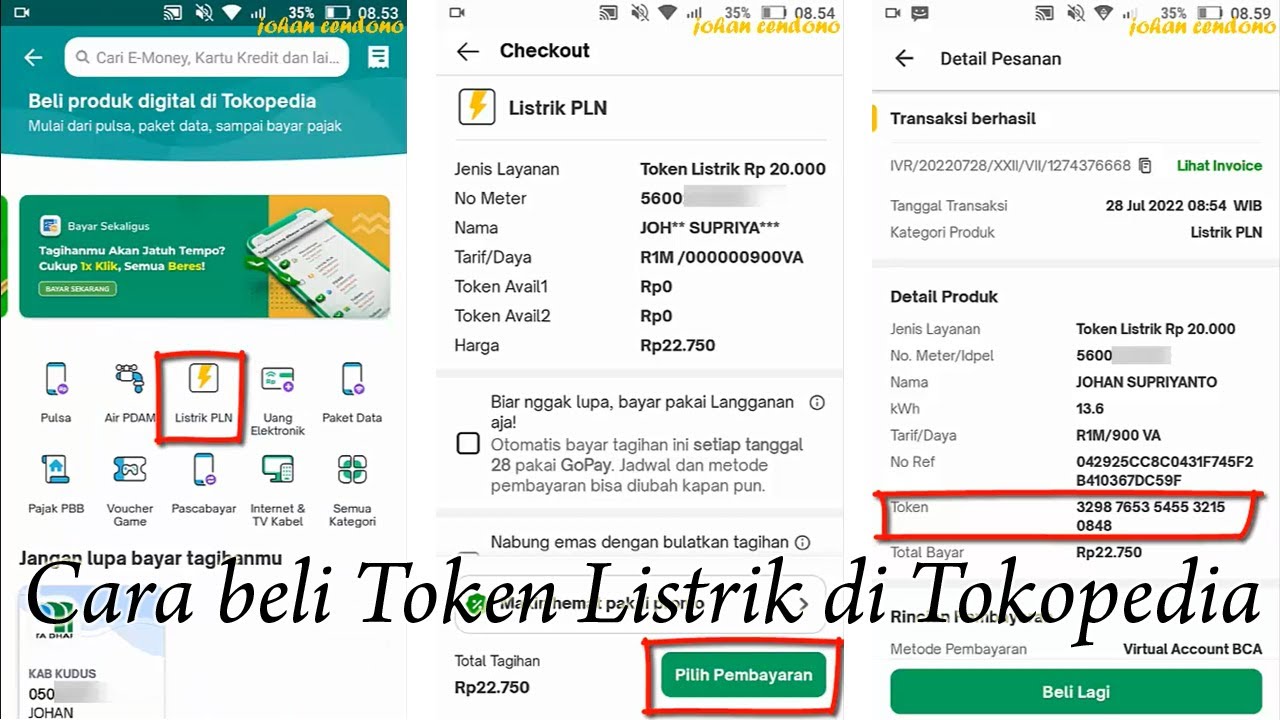 Cara Beli Token Listrik di Tokopedia - YouTube