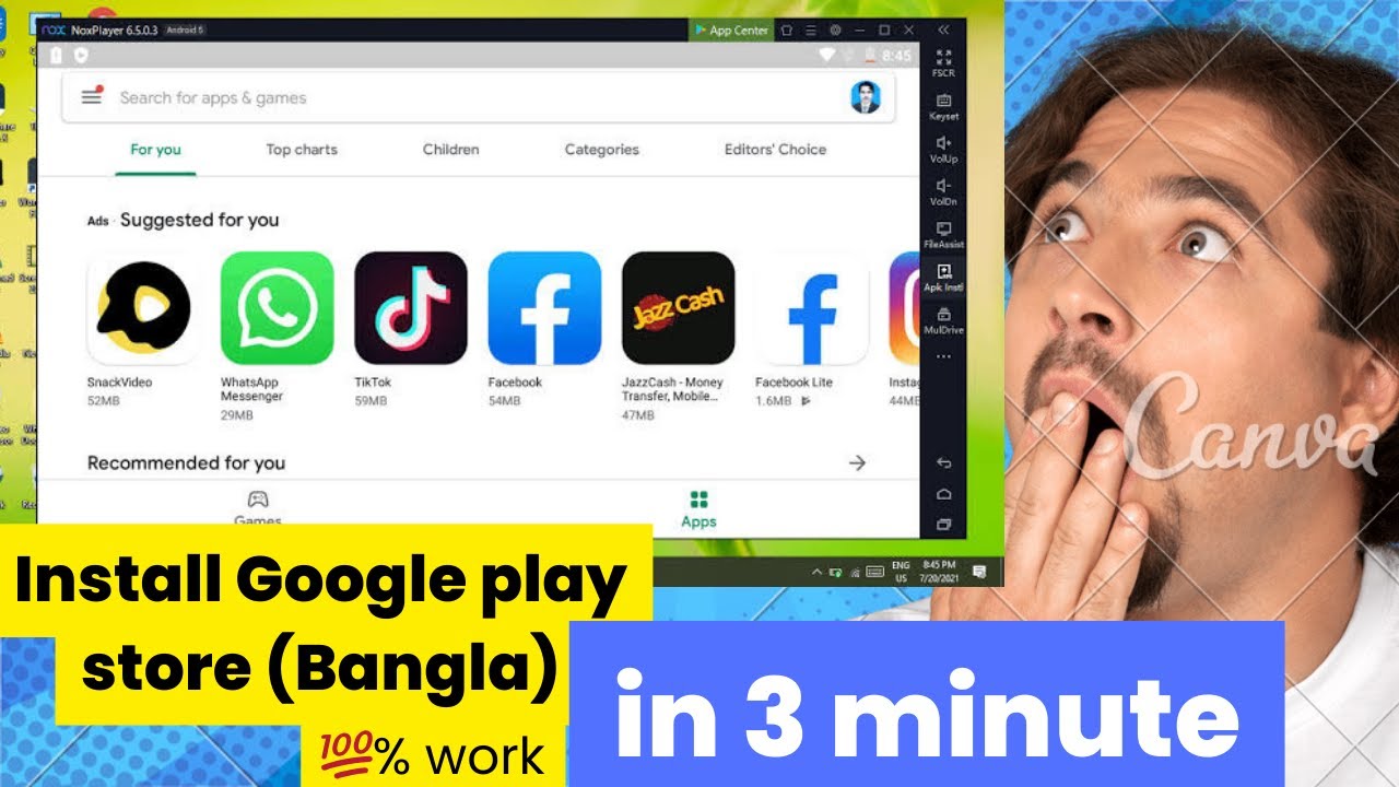 How to install Play Store or any android app in Laptop? কম্পিউটারে Play ...