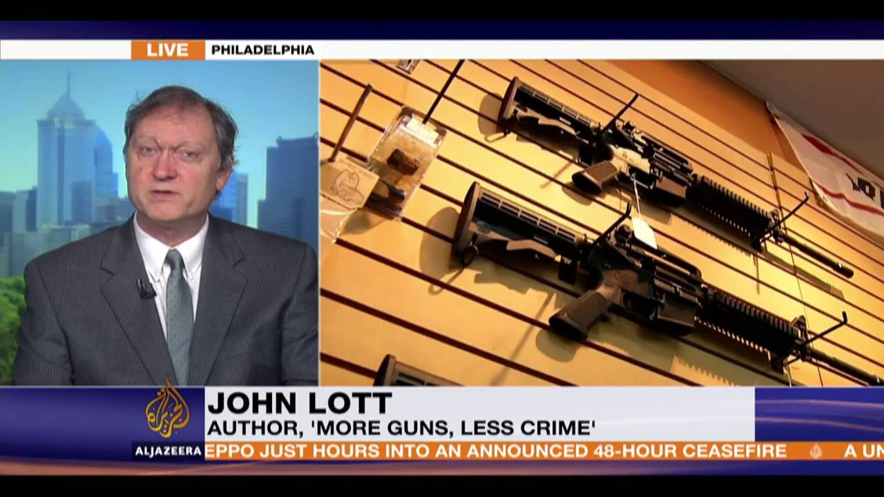 Al Jazeera interviewing John Lott about the push for gun control after ...