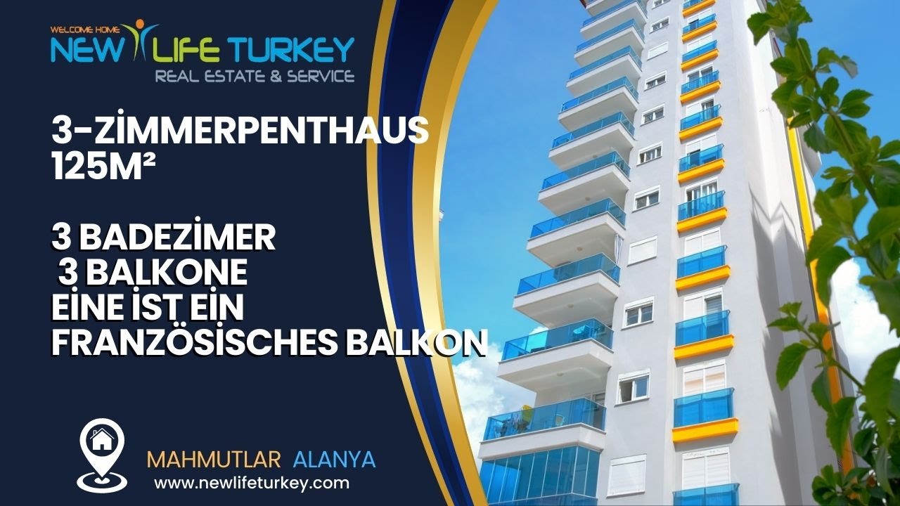 In Mahmutlar zentrum eine offene 3-Zimmerpenthaus - YouTube