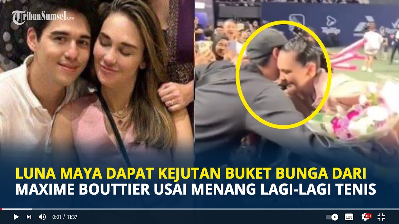 Momen Luna Maya Dapat Kejutan Buket Bunga dari Maxime Bouttier Usai Menang Lagi-lagi Tenis - YouTube