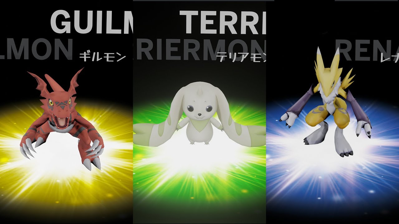 Guilmon Terriermon & Renamon’s Full Evolutions - YouTube