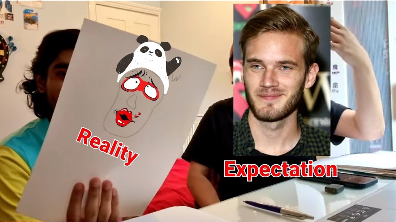 Drawing Famous Youtubers. w/Sister(MrBeast, Pewdiepie , KSI and more ...