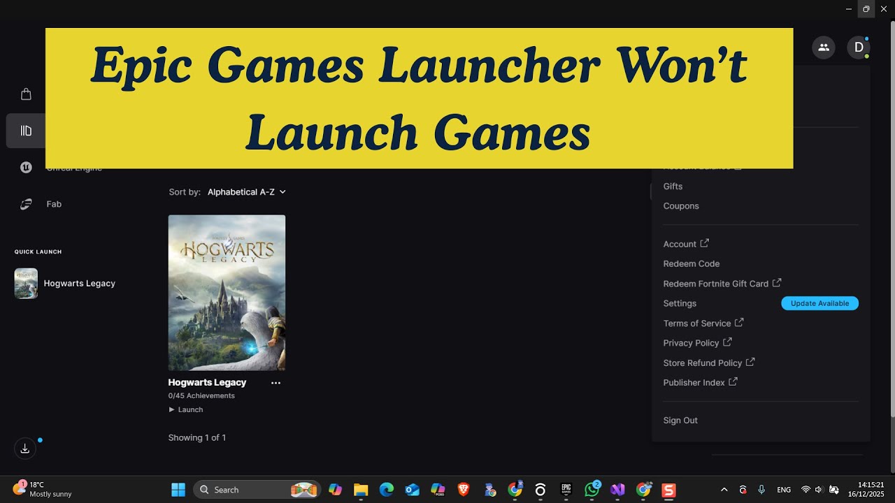 How to Fix Any Game that Won't Launch on Epic Games (Full ...