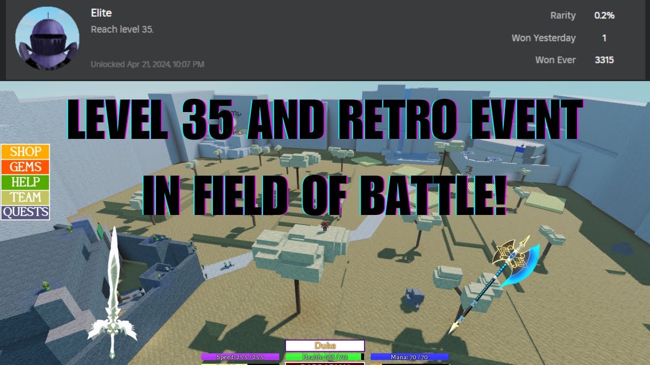 Roblox | Field Of Battle : I reached Level 35 And New Retro Event ...