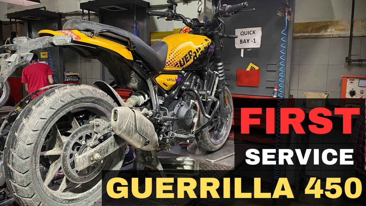 Guerrilla 450 first service, service cost & details || Royal Enfield Guerrilla 450 - YouTube