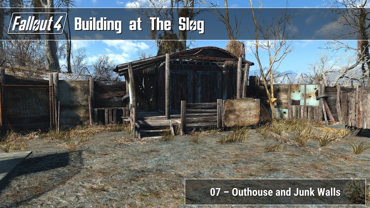 Fallout 4 - Building at The Slog 07 (Outhouse and Junk Walls) - YouTube