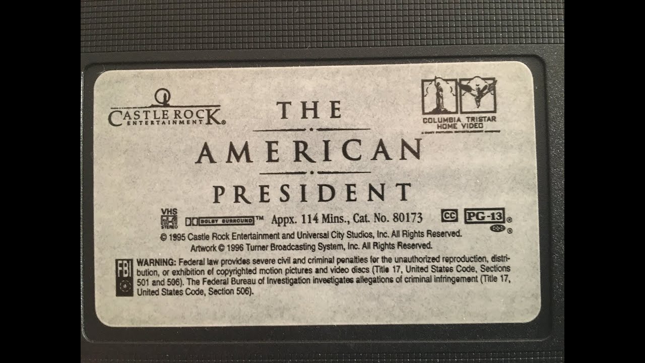 The American President (1995) 1996 VHS Opening - YouTube