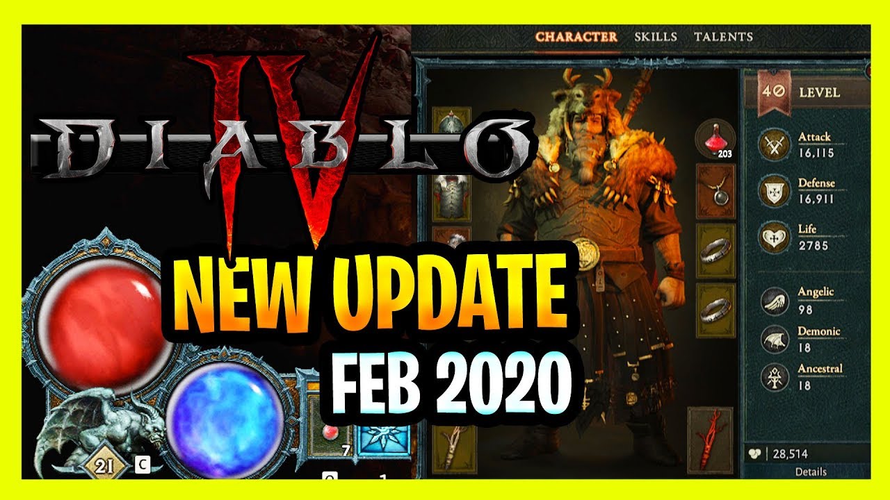 Diablo 4 New Updates Feb 2020 Diablo IV News, D4 New Changes UI ...