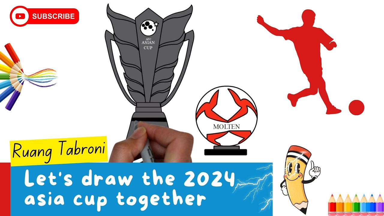 Easy 2024 Asian Cup drawing | Drawing | Sketch - YouTube