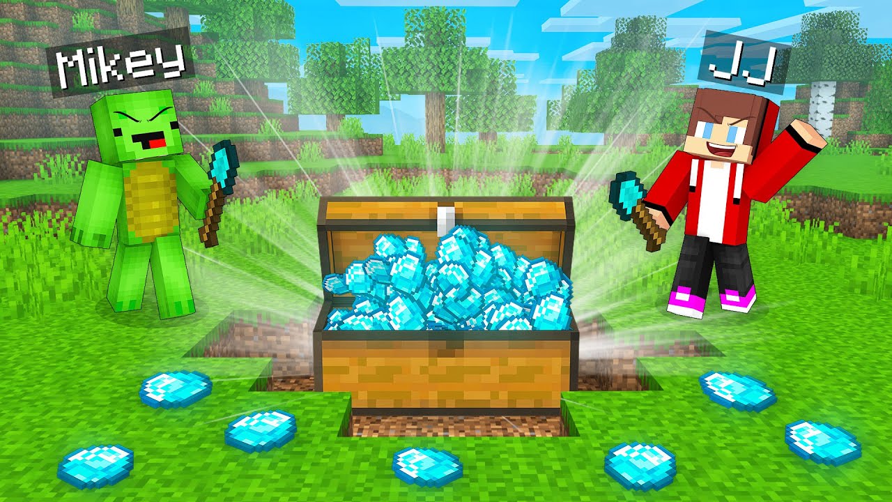 Mikey and JJ Found SECRET BURIED Treasure in Minecraft (Maizen) - YouTube