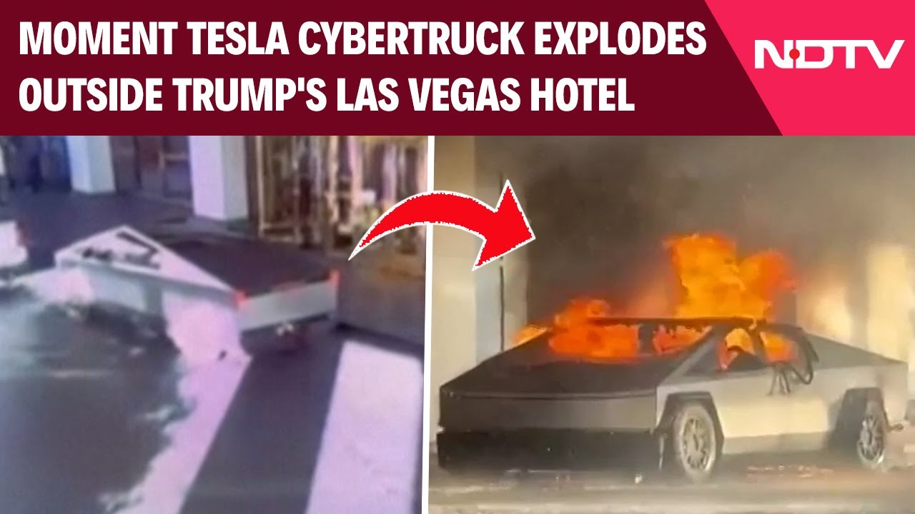 Cybertruck Explosion Las Vegas | Cybertruck Loaded With Fireworks ...