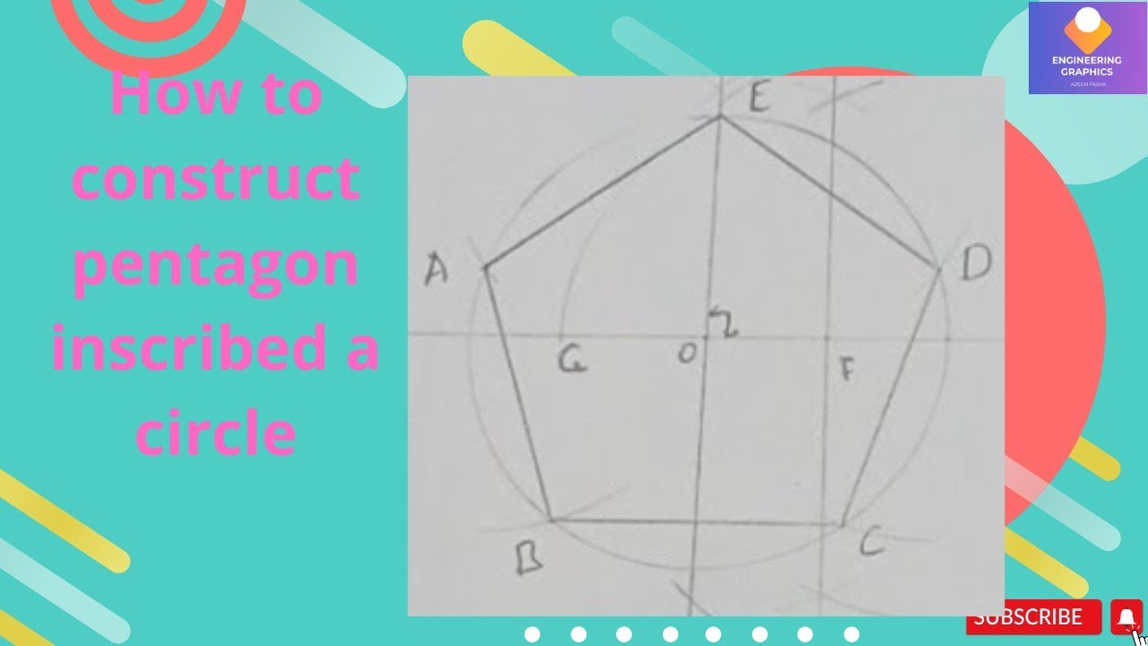 How to construct pentagon inscribed a circle - YouTube