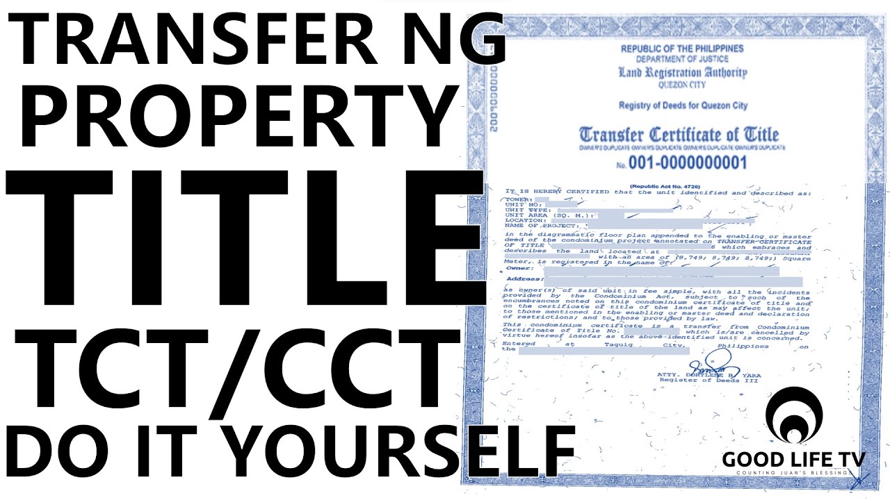 Paglipat Titulo ng Lupa | Real Estate Property Title Transfer Steps ...
