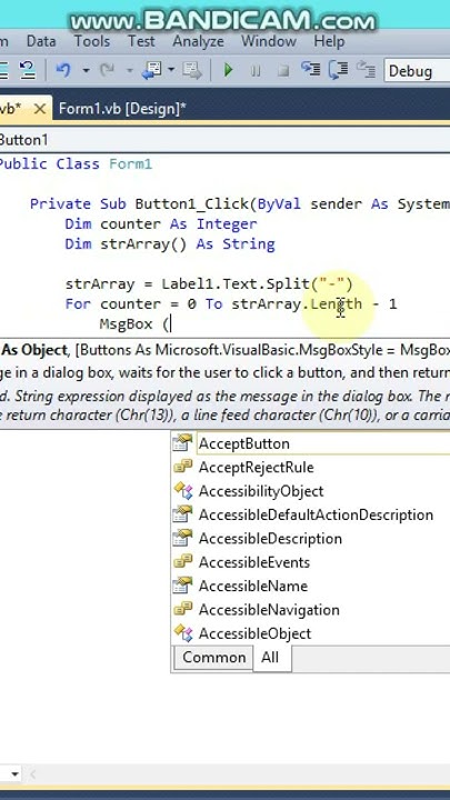How to split a given string into an array of substrings with a delimiter using VB.Net - YouTube