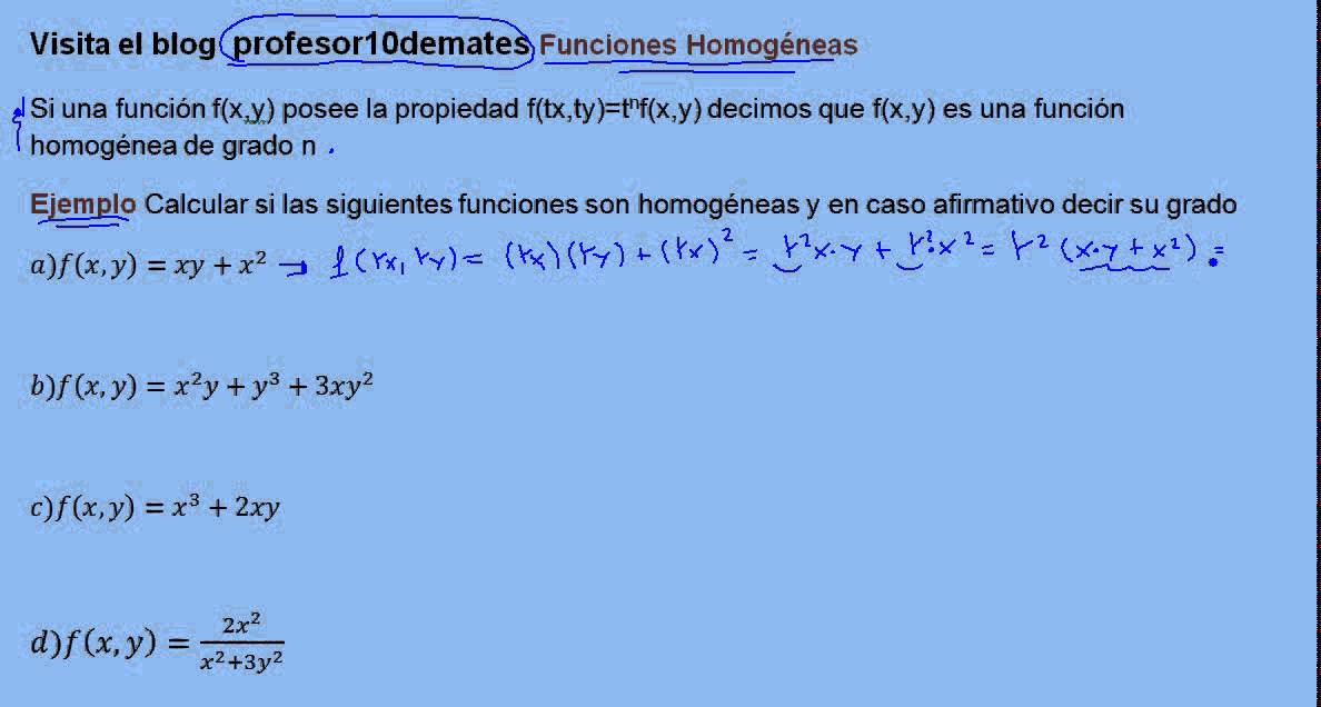 funciones homogéneas 01 ejercicio resuelto - YouTube